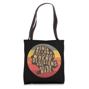 women belong in all places where rbg ruth bader ginsburg tote bag