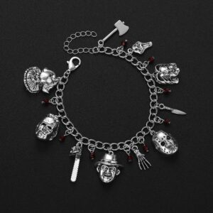 HANRESHE Bracelets Horror Movie Ghost Baby Jason Scary Theme Bracelet Cosplay Jewelry Women Horror Charm Bracelet