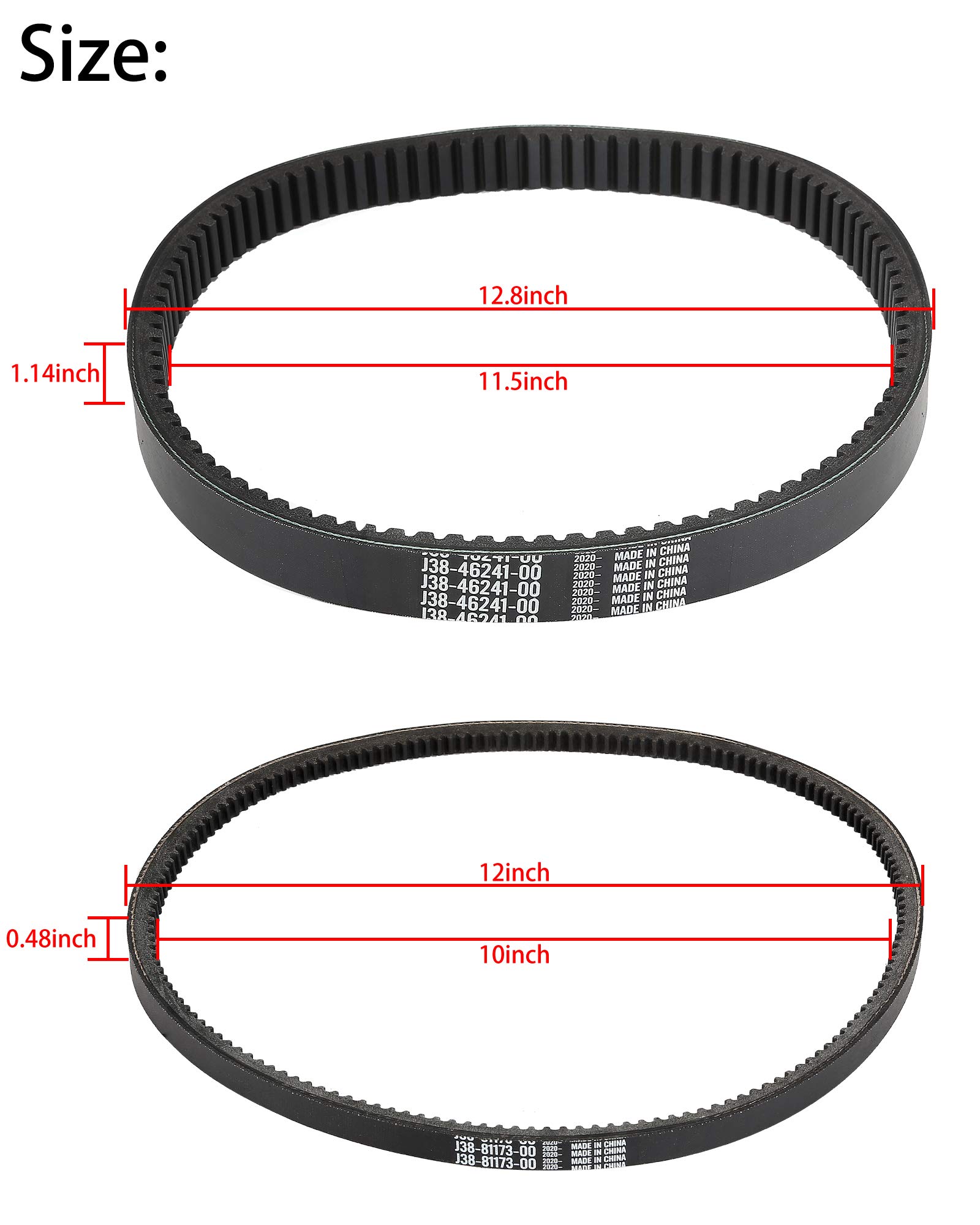 10L0L Starter Generator & Drive Belt Kit for Yamaha G2, G5, G8, G9, G11, G14, G16, G22, 2012-up G29 Gas Golf Cart, Replace OEM J55-G6241-00 J55-H1173-00 JN6-H1173-00