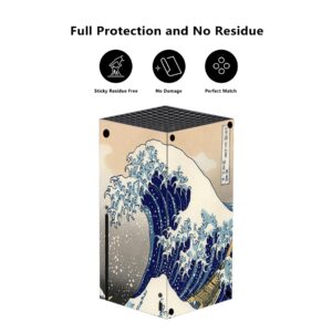 PlayVital The Great Wave Custom Vinyl Skins for Xbox Core Wireless Controller, Wrap Decal Cover Stickers for Xbox Series X Console Controller