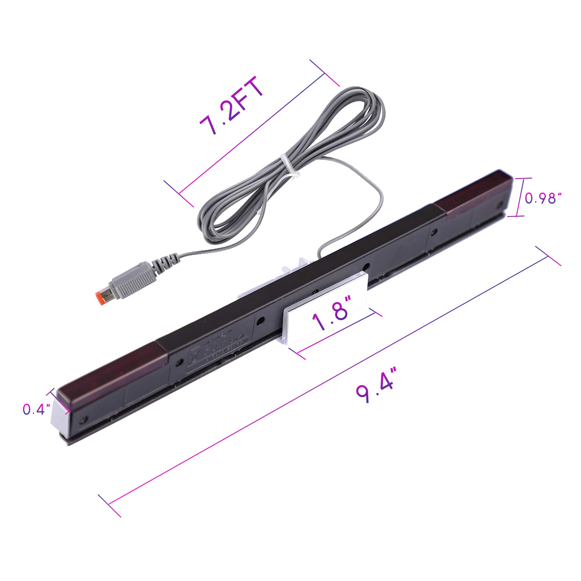 Xahpower Sensor Bar for Wii, Replacement Wired Infrared Ray Sensor Bar Cable Cord for Nintendo Wii and Wii U Console