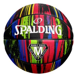 spalding marble series black multi-color outdoor basketball 29.5"