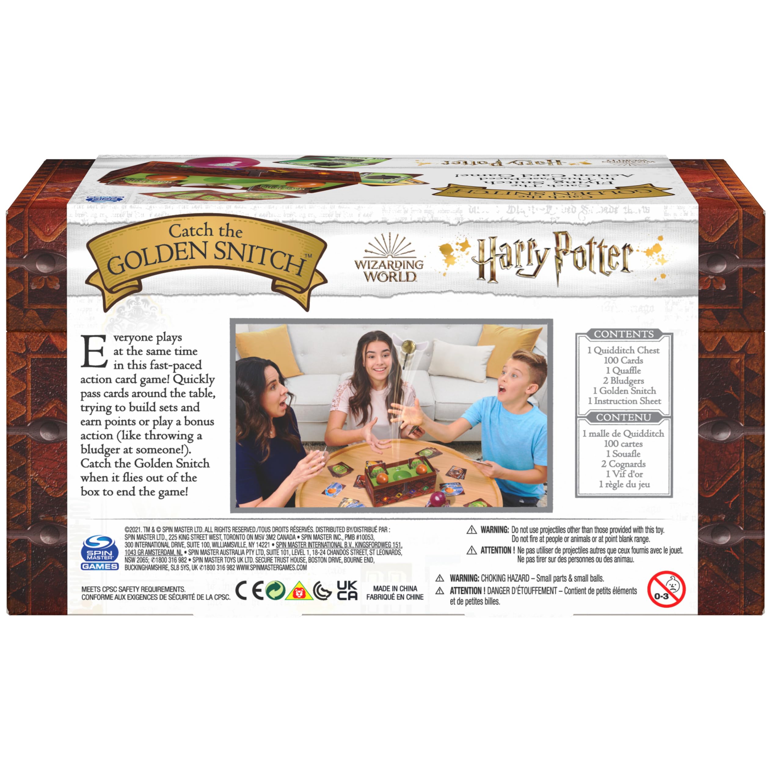 Harry Potter Catch The Golden Snitch, A Quidditch Board Game for Witches, Wizards and Muggles, Family Game Ages 8 & up