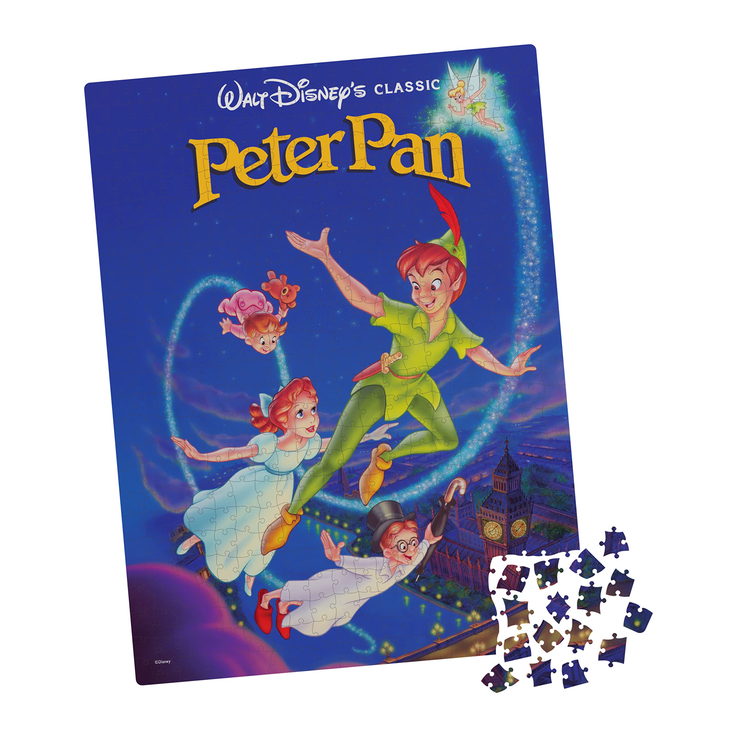 500-Piece Adult Jigsaw Puzzle in Plastic Retro Blockbuster VHS Video Case, Peter Pan