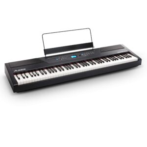 Alesis Recital Pro | Digital Piano/Keyboard & RockJam Xfinity Heavy-Duty, Double-X, Pre-Assembled, Infinitely Adjustable Piano Keyboard Stand with Locking Straps