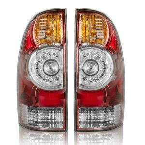 ransoto driver & passenger side led tail light compatible with 2005-2015 toyota tacoma taillights rear lamp with harness and bulbs replace 8156004160 8155004160