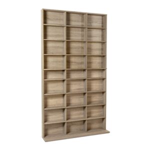 atlantic elite media storage cabinet new/improved large 837cd/528dvd/624br weathered oak pn38408141