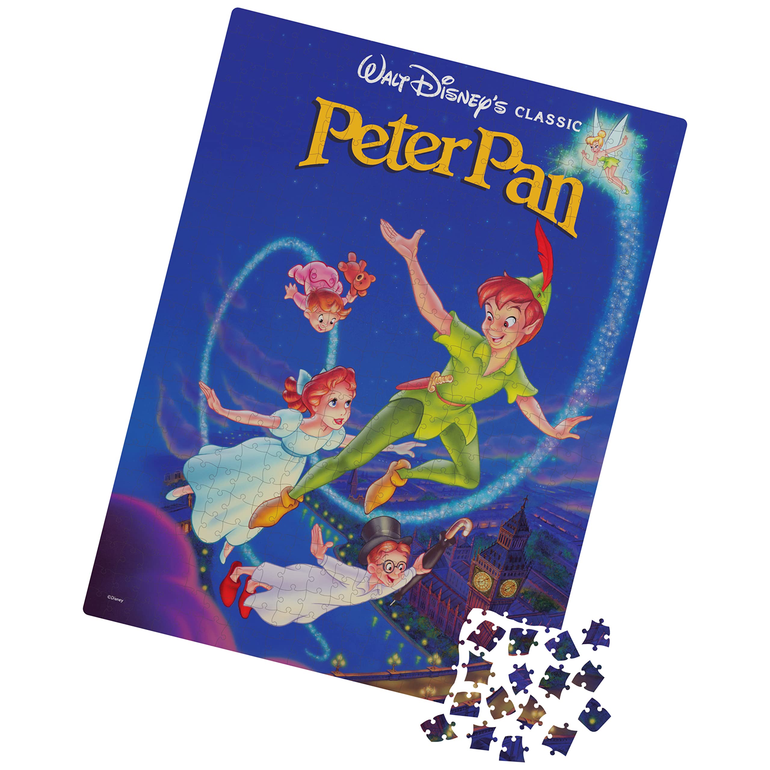 500-Piece Adult Jigsaw Puzzle in Plastic Retro Blockbuster VHS Video Case, Peter Pan