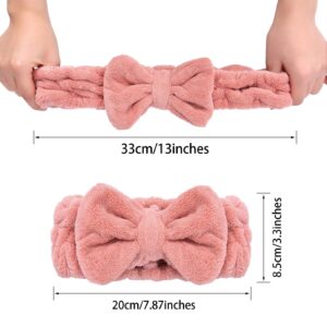 Chuangdi Microfiber Hair Towel Set - 4 Pieces Large Thick Scrunchies and Adjustable Makeup Headband