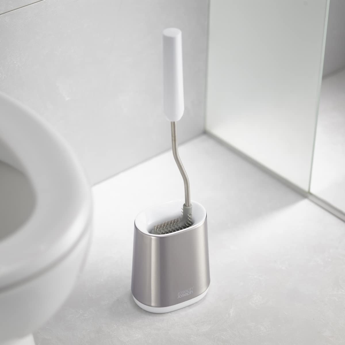 Joseph Joseph Flex Lite Steel Toilet Brush, White