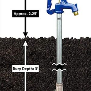 K2 Pumps AWP00001K-3, LF 3' FP Yard Hydrant; L 5.25', Bury Depth, 3'