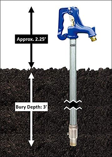 K2 Pumps AWP00001K-3, LF 3' FP Yard Hydrant; L 5.25', Bury Depth, 3'