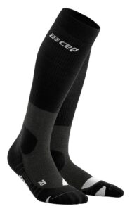 cep men's merino wool hiking tall knee high compression socks, stonegrey/grey, men, iii