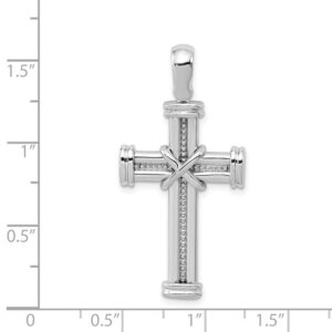 14k White Gold Latin Cross Pendant 39mm 19.5mm style K2170