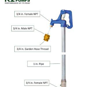 K2 Pumps AWP00001K-3, LF 3' FP Yard Hydrant; L 5.25', Bury Depth, 3'