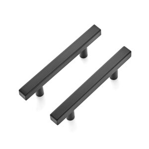 ravinte 30 pack 5 inch square cabinet pulls matte black stainless steel kitchen drawer pulls cabinet handles 5”length, 3” hole center