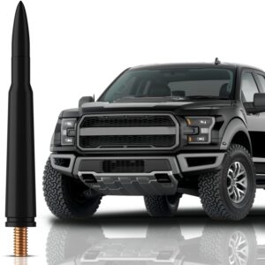 bullet antenna for ford f-150 xl xlt 2009-2024 - highly durable premium truck antenna 5.45 inch - car wash-proof radio antenna for fm am - black, 50 caliber design - ford f150 accessories