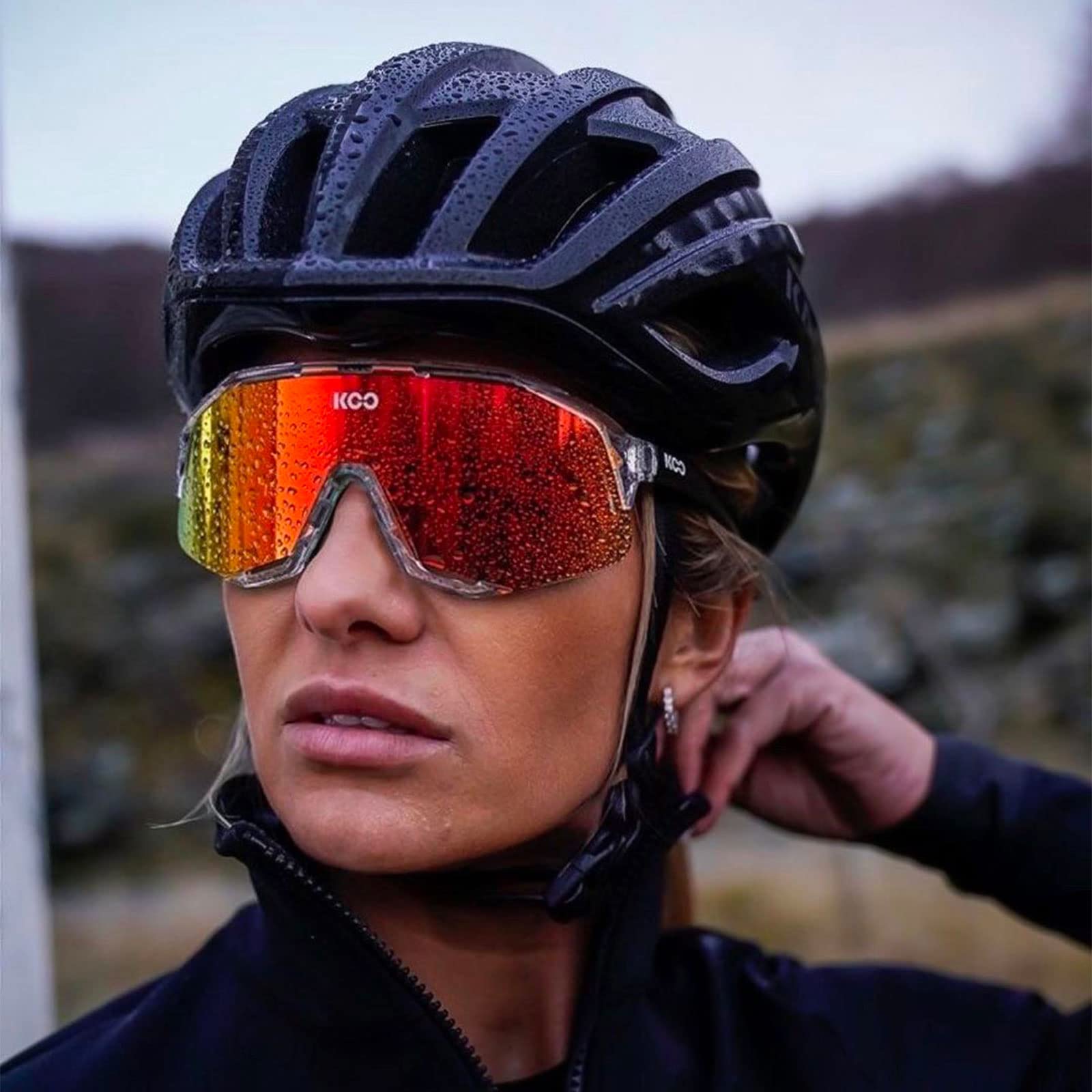 KOO Demos Sunglasses I Performance Eyewear for Road, MTB Cyclists & Cyclocross Sports - Glass Red