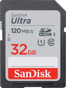 sandisk 32gb ultra sdhc uhs-i memory card - 120mb/s, c10, u1, full hd, sd card - sdsdun4-032g-gn6in [older version]