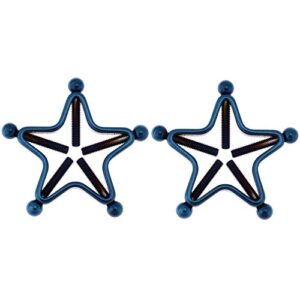 yoojia 1 pair adults non-piercings nipple shield adjustable body piercing geometric stars nipple clamp ring body jewelry #1 blue one size