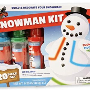 Flexible Flyer Build a Snowman Kit & Snow Art Markers. Kids Winter Toy Decorate Set, Black