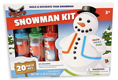 Flexible Flyer Build a Snowman Kit & Snow Art Markers. Kids Winter Toy Decorate Set, Black