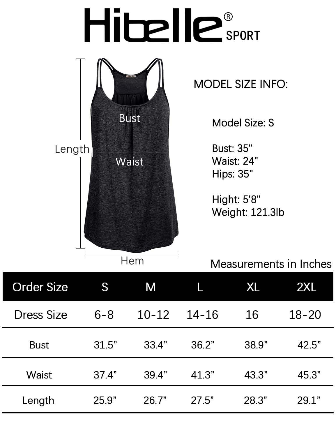 Hibelle Women's Summer Workout Tank Top, Built-in Bra Yoga Racerback, Loose Fit Gym Activewear XXL Green