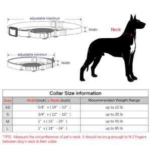 PLUTUS PET Reflective Martingale Collar with Quick Snap Buckle,No Pull Dog Choker Collar for Small Medium Large Dogs,L,Orange