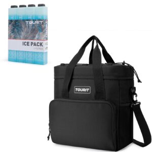 tourit insulated soft portable cooler bag with reusable ice packs for coolers long lasting