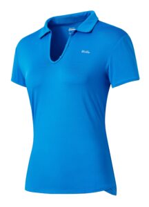 willit women's tennis shirts quick dry golf polo shirts short sleeve active workout shirts upf 50+ running tops brilliant blue l