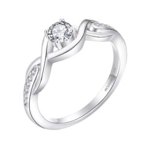 jo wisdom infinity knot promise rings for her sterling silver cubic zirconia wedding engagement rings size 6