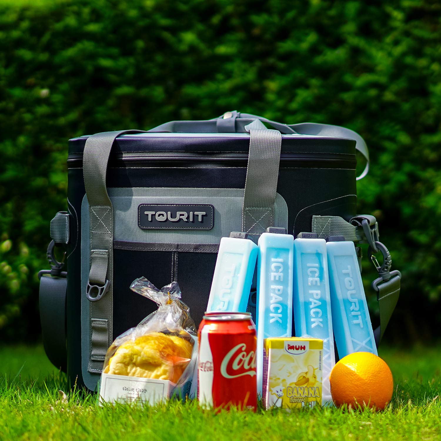 TOURIT Insulated Soft Portable Cooler Bag with Reusable Ice Packs for Coolers Long Lasting