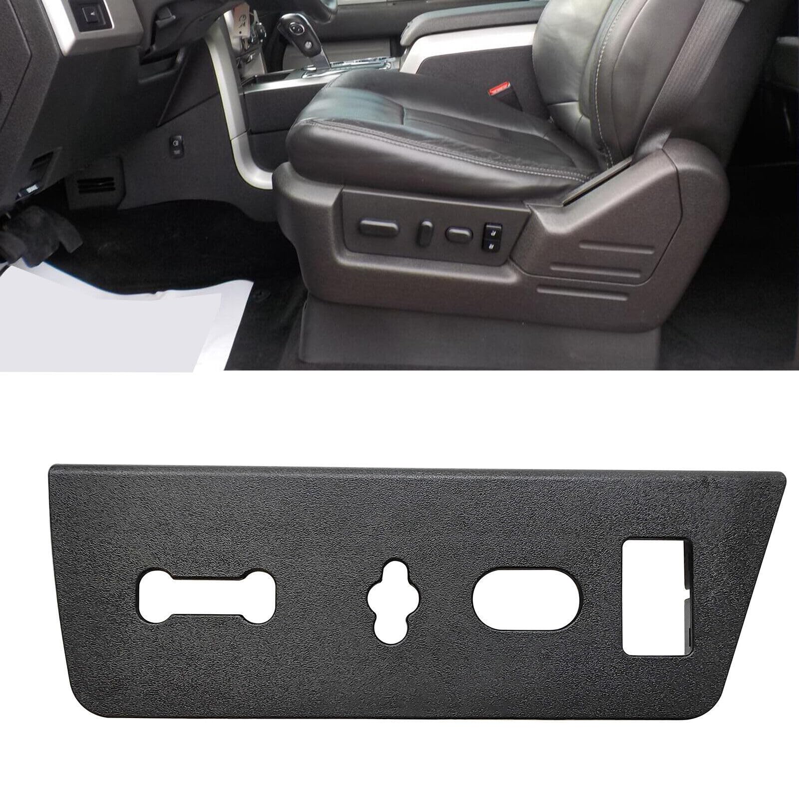 Driver Side Seat Window Switch Housing Panel Bezel for 2009-2014 Ford F-150#9L3Z-14A706-NA Black