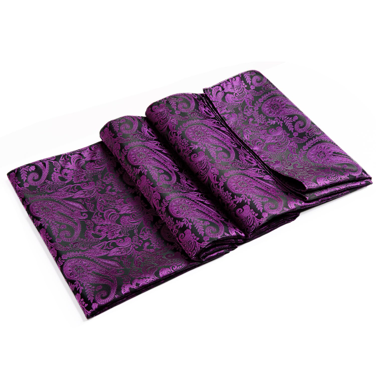 YOHOWA Men/Women Lightweight Scarf Floral Purple Black Silk Feeling Soft Scarves Neckerchief Wraps Fashion Gift