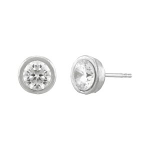 silpada 'shine on' cubic zirconia stud earrings in sterling silver