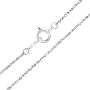 GILDED Small 10K White Gold Natural Round-Cut Diamond Accent (I-J Color, I2-I3 Clarity) 3 Stone Cross Pendant-Necklace,18"