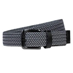 nike stretch woven belt (dark grey/white), medium (36/38)