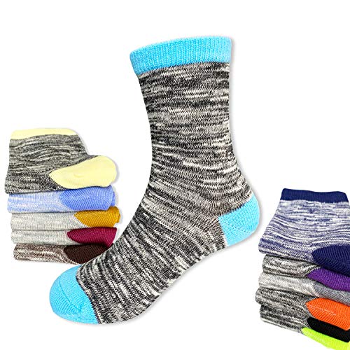 JAMEGIO Boys Socks 12 Pairs Crew Socks for Toddler Kids Boys Athletic Cotton Socks(4-6 Years)