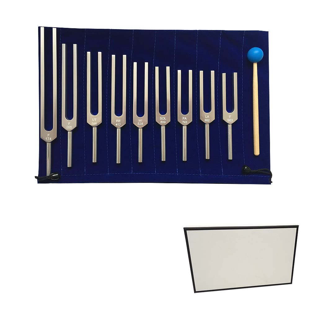 Solfeggio Tuning Fork Set - 9 Tuning Forks - Perfect for DNA Healing, Chakra, Sound Therapy, Spiritual (Gift box packing.)