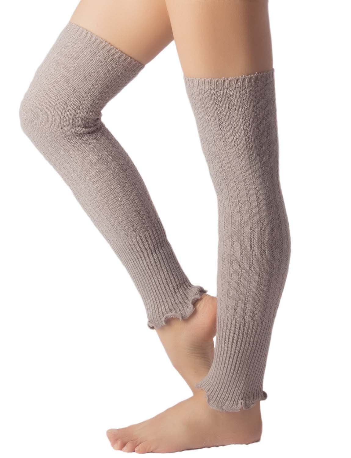 iB-iP Women's Ballet Dancer Running Aerobics Costume Stretch Leg Warmer, Size: One Size, Light Grey