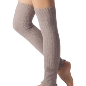 iB-iP Women's Ballet Dancer Running Aerobics Costume Stretch Leg Warmer, Size: One Size, Light Grey