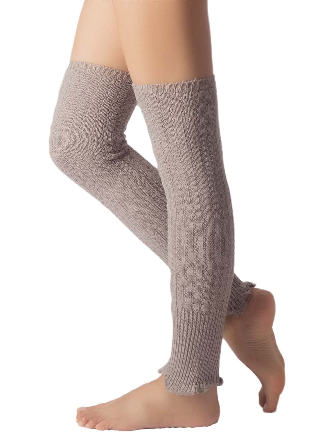 iB-iP Women's Ballet Dancer Running Aerobics Costume Stretch Leg Warmer, Size: One Size, Light Grey