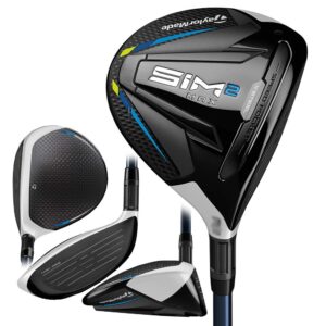 taylormade sim 2 max steel fairway mens right hand graphite regular 3 wood , black/light grey