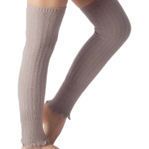 iB-iP Women's Ballet Dancer Running Aerobics Costume Stretch Leg Warmer, Size: One Size, Light Grey