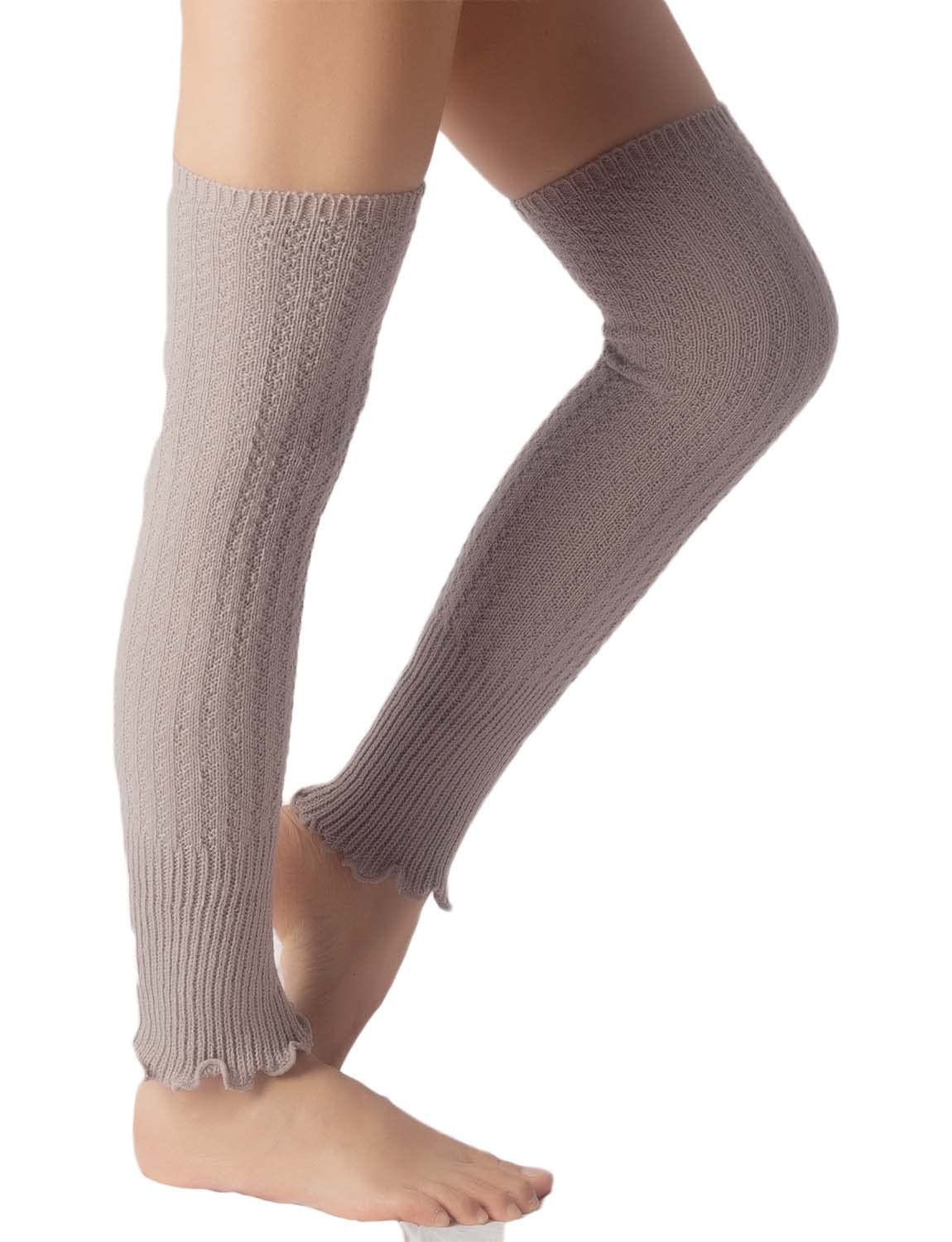 iB-iP Women's Ballet Dancer Running Aerobics Costume Stretch Leg Warmer, Size: One Size, Light Grey