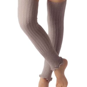 iB-iP Women's Ballet Dancer Running Aerobics Costume Stretch Leg Warmer, Size: One Size, Light Grey