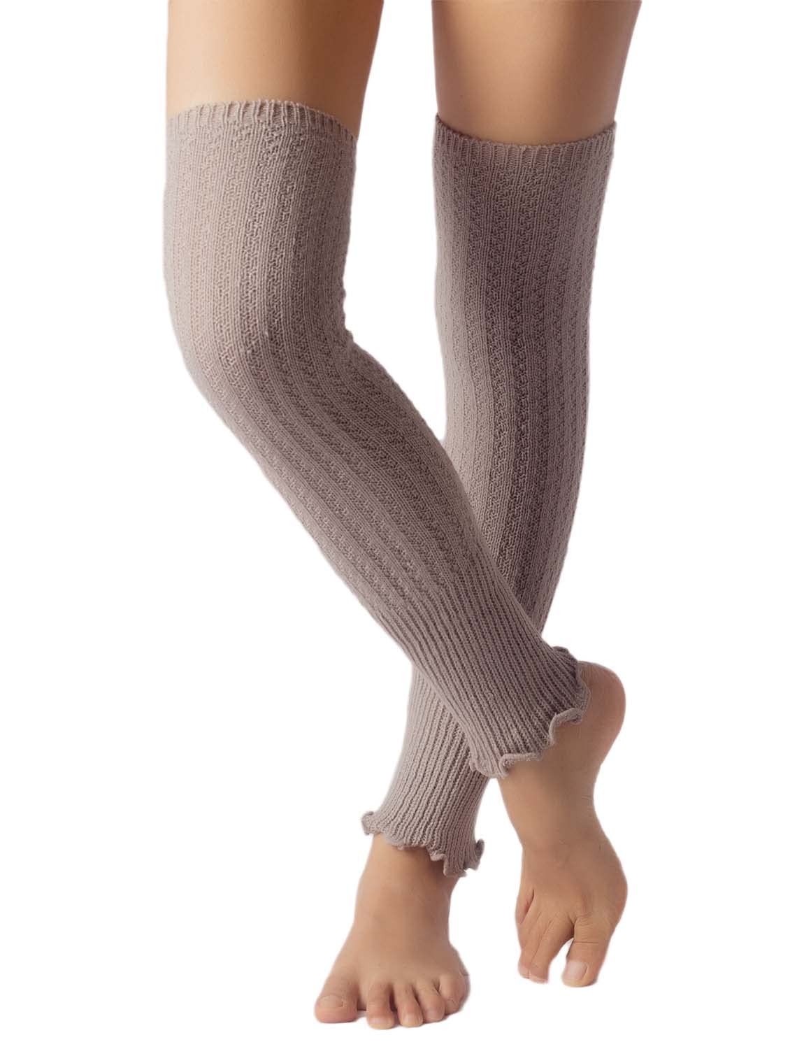 iB-iP Women's Ballet Dancer Running Aerobics Costume Stretch Leg Warmer, Size: One Size, Light Grey