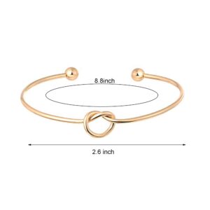 Jewanfix Rose Gold Plated Forever Love Knot Infinity Bracelets for Women Bridesmaid Proposal Wedding Bracelet Jewelry Gift