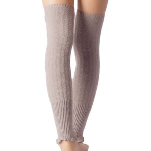 iB-iP Women's Ballet Dancer Running Aerobics Costume Stretch Leg Warmer, Size: One Size, Light Grey