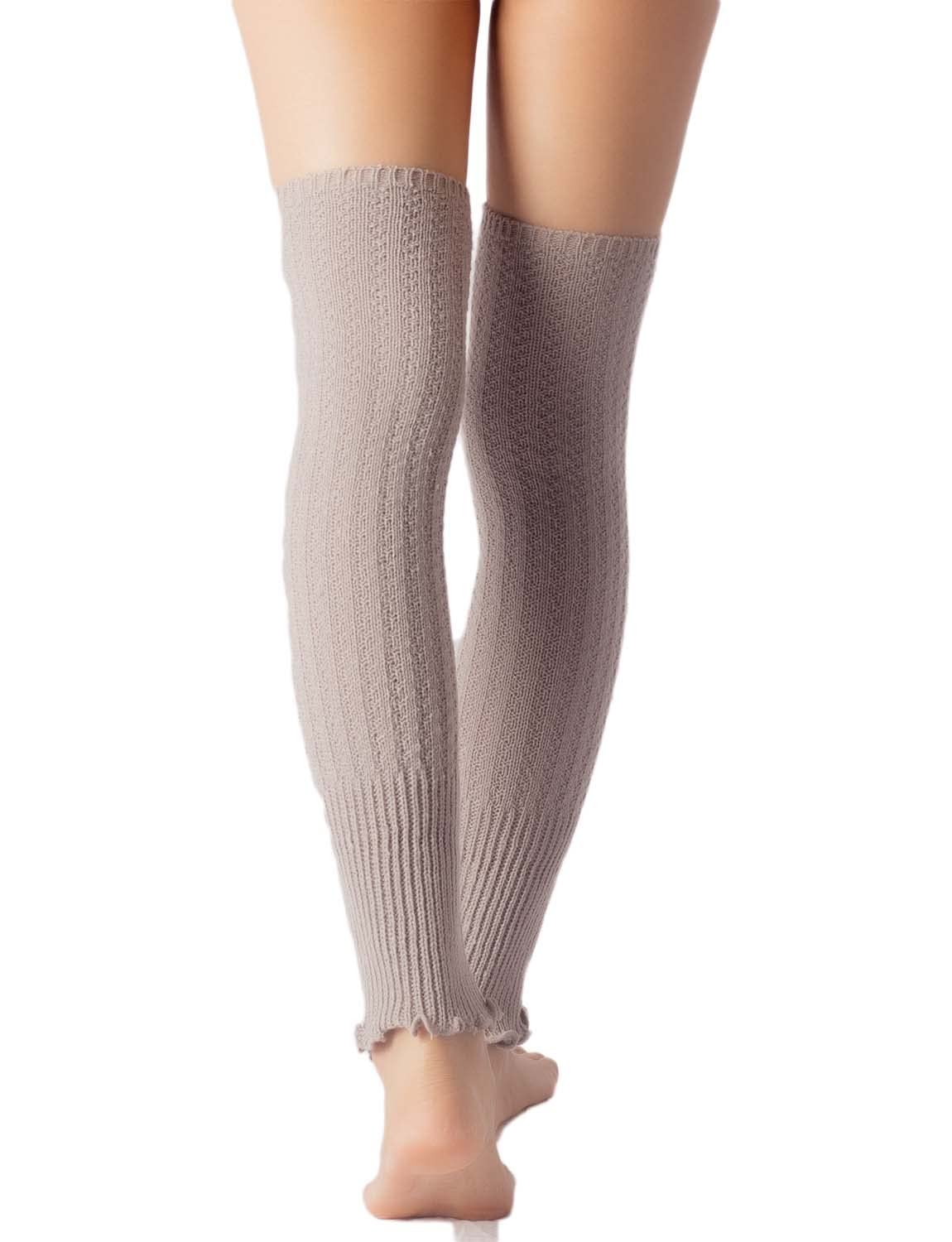 iB-iP Women's Ballet Dancer Running Aerobics Costume Stretch Leg Warmer, Size: One Size, Light Grey